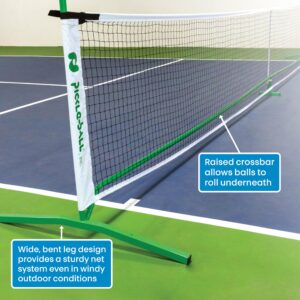 Pickleball 3.0 Tournament Net System - Portable, Lightweight, and Stable Pickleball Court Setup with Easy Buckle Tension System - Durable Steel Construction, Wide Bent Legs Mesh Net