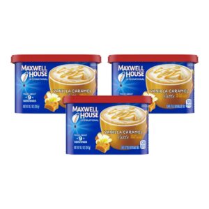 maxwell house international coffee vanilla caramel latte, 8.7-ounce cans (pack of 3)