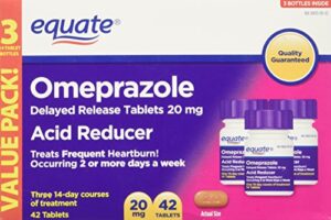 equate omeprazole 20 milligram, acid reducer, delayed release, 42 tablets