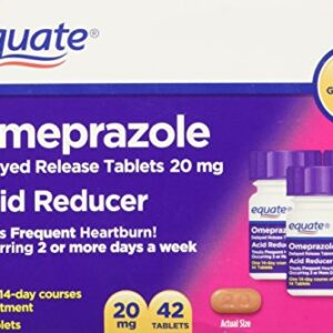 Equate Omeprazole 20 Milligram, Acid Reducer, Delayed Release, 42 Tablets