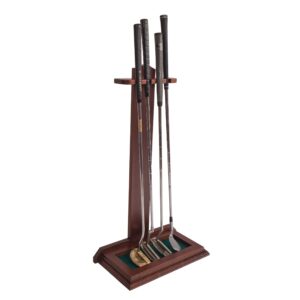 golf putter stand~solid wood with cherry finish~holds 4 putters