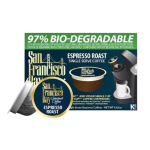 san francisco bay coffee onecup, espresso roast, 12 count (pack of 6)