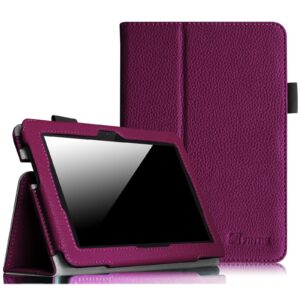 fintie folio case for fire hdx 7 - slim fit leather standing protective cover with auto sleep/wake (will only fit kindle fire hdx 7" 2013), purple