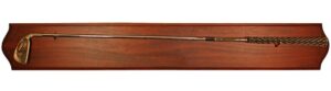 eureka golf products premium golf club wall mount | 1 club capacity fits iron, putter, or wood | perfect display rack for antique or vintage golf clubs | solid hardwood cherry finish