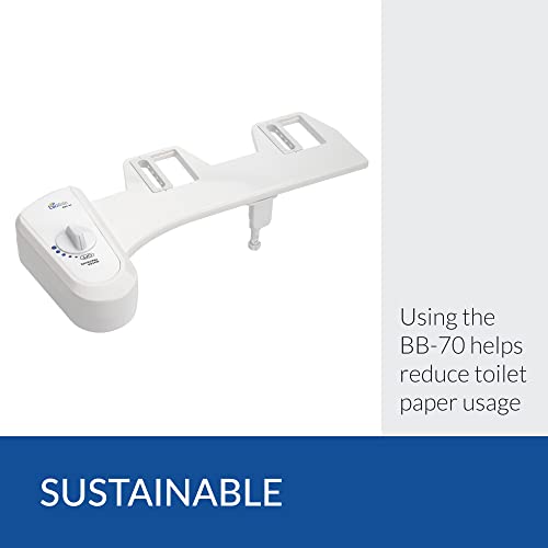 Bio Bidet by Bemis BB-70 Simplet Freshwater Bidet Attachment for Toilet, White, Non Electric, Easy Install