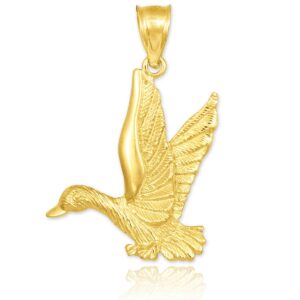 10k gold flying duck pendant