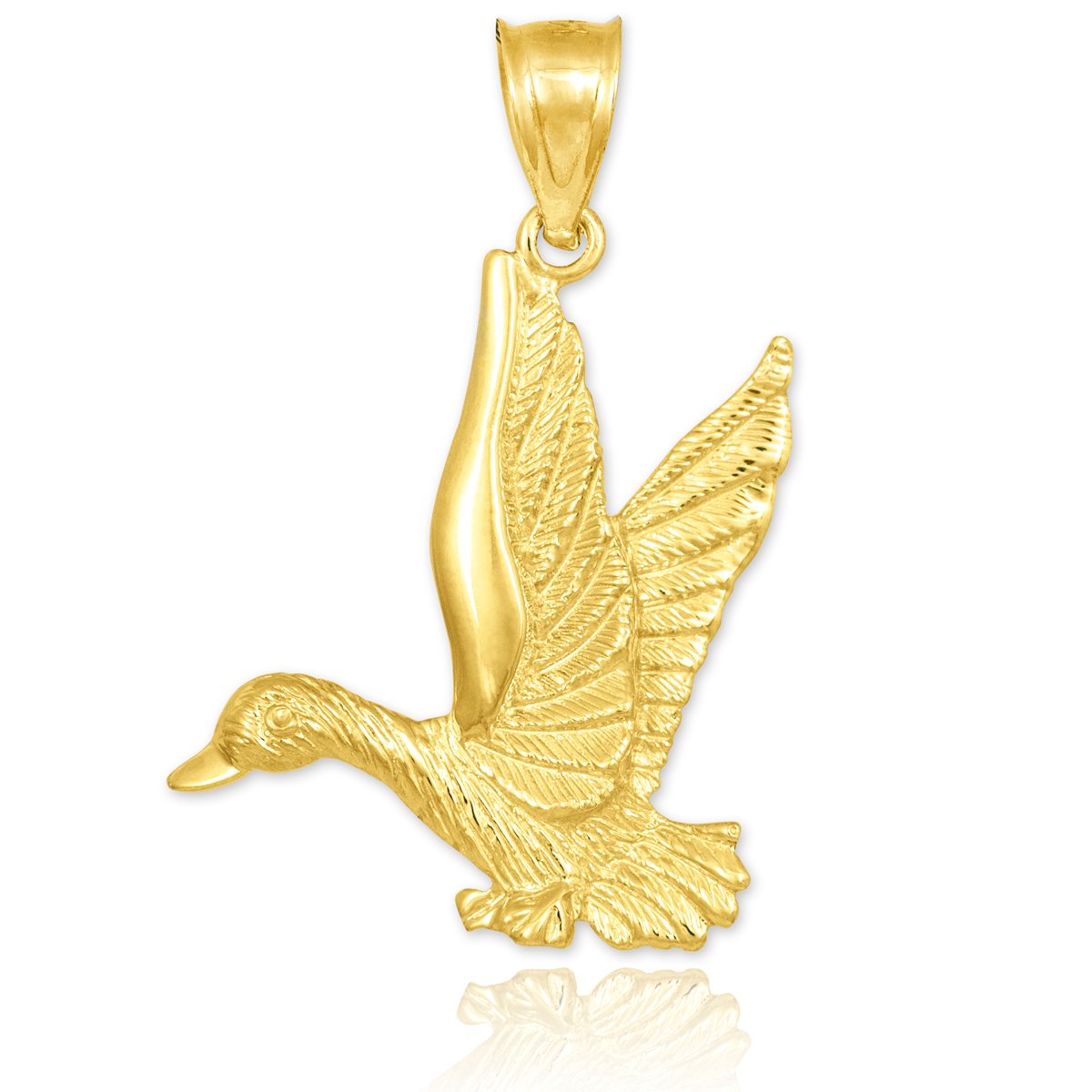 10k Gold Flying Duck Pendant