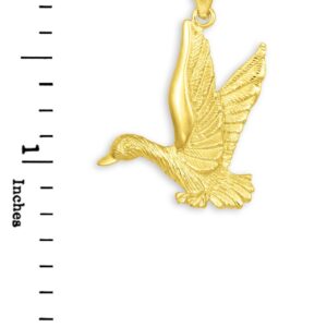 10k Gold Flying Duck Pendant