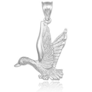 925 Sterling Silver Flying Duck Pendant