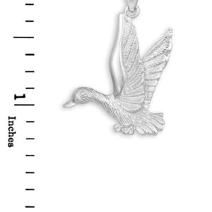 925 Sterling Silver Flying Duck Pendant