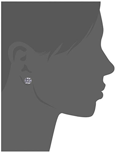 Amazon Essentials Platinum Plated Sterling Silver Stud Earrings set with Round Cut Infinite Elements Cubic Zirconia (2 cttw) (previously Amazon Collection)