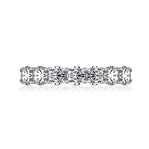 Amazon Collection Platinum-Plated Sterling Silver 7-Stone Ring made with Infinite Elements Cubic Zirconia (1 cttw), Size 7