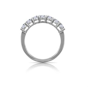 Amazon Collection Platinum-Plated Sterling Silver 7-Stone Ring made with Infinite Elements Cubic Zirconia (1 cttw), Size 7