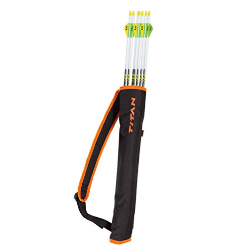 Allen Company Youth Archery Back Arrow Quiver - Compact and Adjustable Sling Design - Ideal Arrow Holder for Young Archers - 19 Inches Long - Fits 14 Arrows - Orange/Black