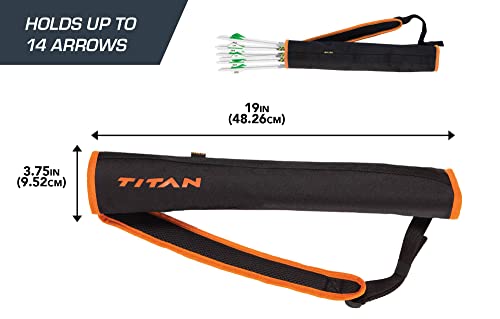 Allen Company Youth Archery Back Arrow Quiver - Compact and Adjustable Sling Design - Ideal Arrow Holder for Young Archers - 19 Inches Long - Fits 14 Arrows - Orange/Black