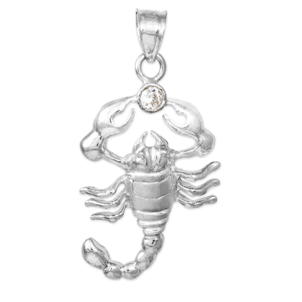 10k White Gold High Polish Solitaire Scorpion Charm (White-gold)