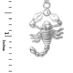 10k White Gold High Polish Solitaire Scorpion Charm (White-gold)