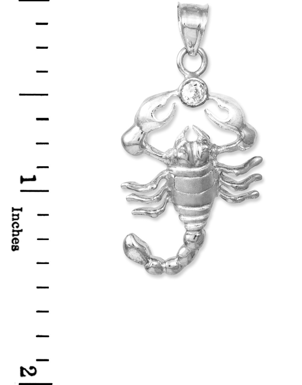 10k White Gold High Polish Solitaire Scorpion Charm (White-gold)