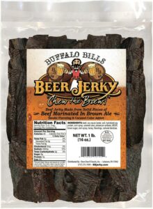 buffalo bills 16oz premium beer jerky pieces (beef jerky marinated in honey brown ale)