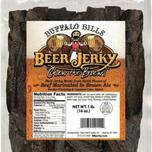 Buffalo Bills 16oz Premium Beer Jerky Pieces (beef jerky marinated in Honey Brown Ale)