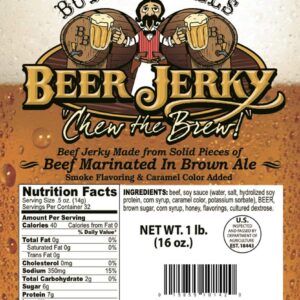 Buffalo Bills 16oz Premium Beer Jerky Pieces (beef jerky marinated in Honey Brown Ale)