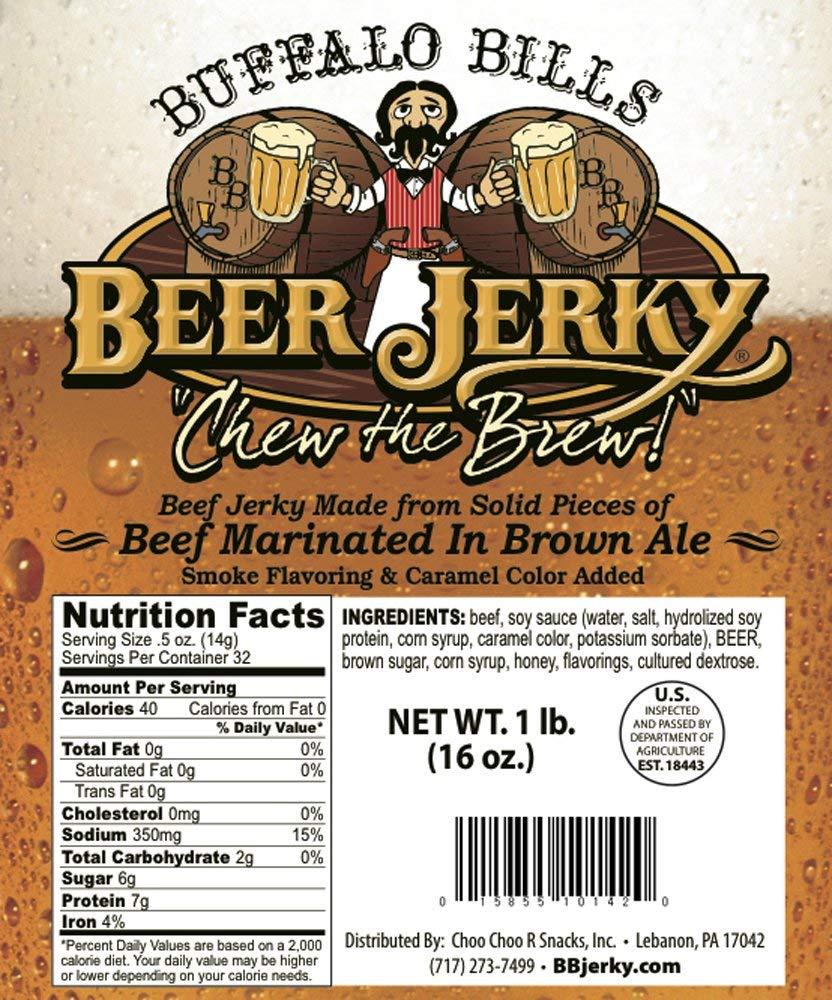 Buffalo Bills 16oz Premium Beer Jerky Pieces (beef jerky marinated in Honey Brown Ale)