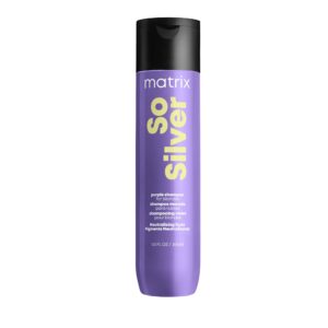 matrix so silver purple shampoo| color depositing & toning | refreshes hair & neutralizes yellow tones | for blonde and silver hair | for color treated and natural hair | salon shampoo