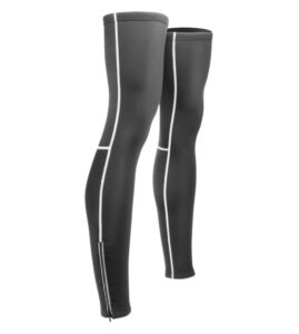 aero|tech|designs pro thermal fleece leg warmers - reflective zippers (large)