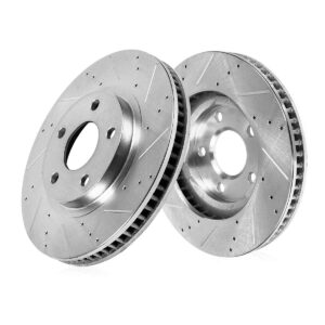 callahan cds03985 front 325mm drilled & slotted 5 lug [2] rotors [ fit ford explorer flex taurus lincoln mks mkt ]