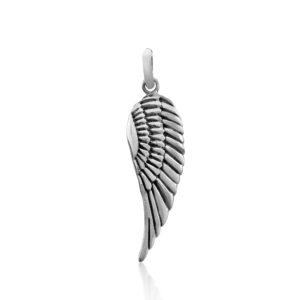 withlovesilver 925 sterling silver feather angel wing pendant