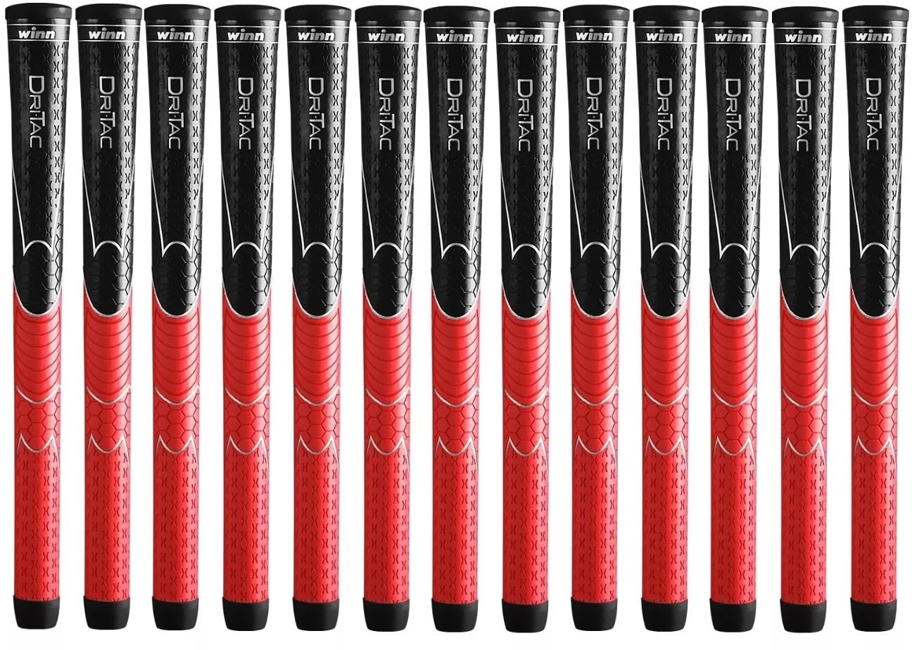 Winn Grips Dri-Tac 13 Piece Standard size Black/Red Golf Grip Bundle