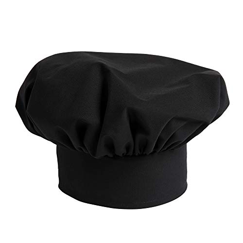 Uncommon Threads Unisex Twill Chef Hat, Black, One Size