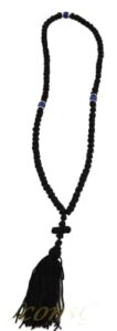 handmade christian orthodox greek komboskoini, prayer rope 100 knots pendant black