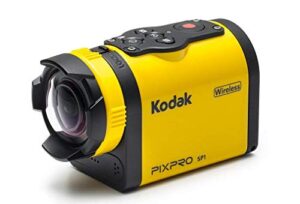 kodak pixpro sp1 action cam with explorer pack 14 mp water/shock/freeze/dust proof, full hd 1080p video, digital camera and 1.5" lcd screen (yellow)