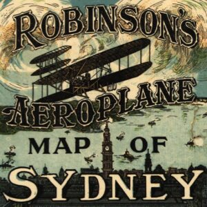 Antiguos Maps - Robinson's Aeroplane Map of Sydney Australia - Measures 24 in x 36 in (610 mm x 915 mm)