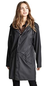 rains men's long jacket, black, small/medium