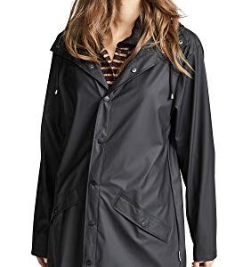 RAINS Men's Long Jacket, Black, Small/Medium