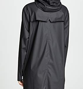 RAINS Men's Long Jacket, Black, Small/Medium