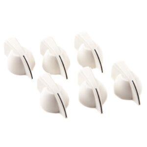 fender chicken head amp knobs, white, 6-pack