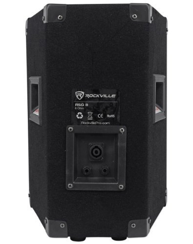 Rockville RSG8 8” 300W 2-Way 8 Ω Passive DJ/Pro PA Speaker, Pole Mountable, Black