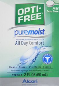 opti-free pure moist multi-purpose disinfecting solution, all day comfort 2 oz (pack of 4)