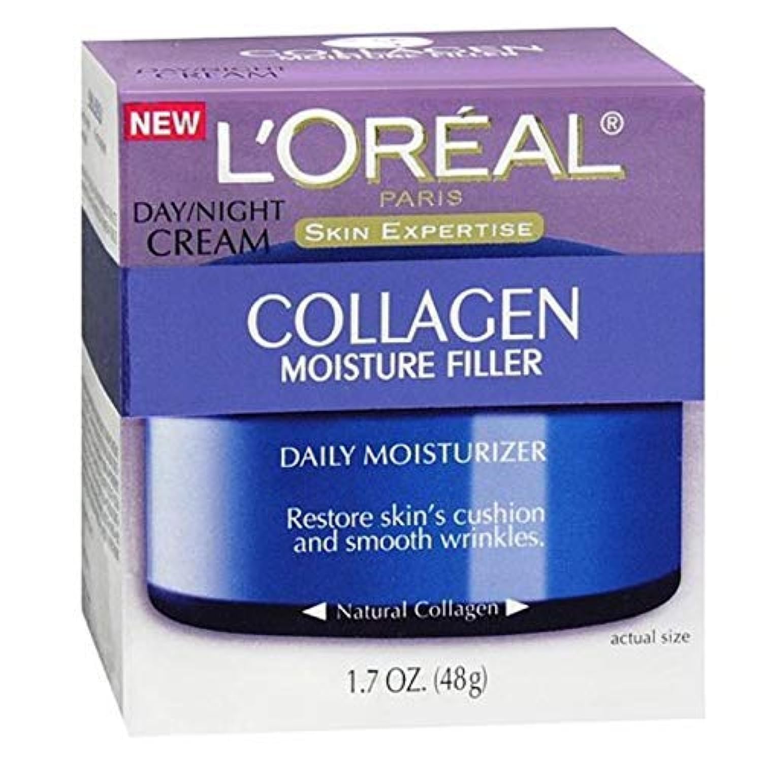 L'Oreal, Daily Moisturizer, Day/Night Cream, Collagen Moisture Filler, 1.7 Ounce