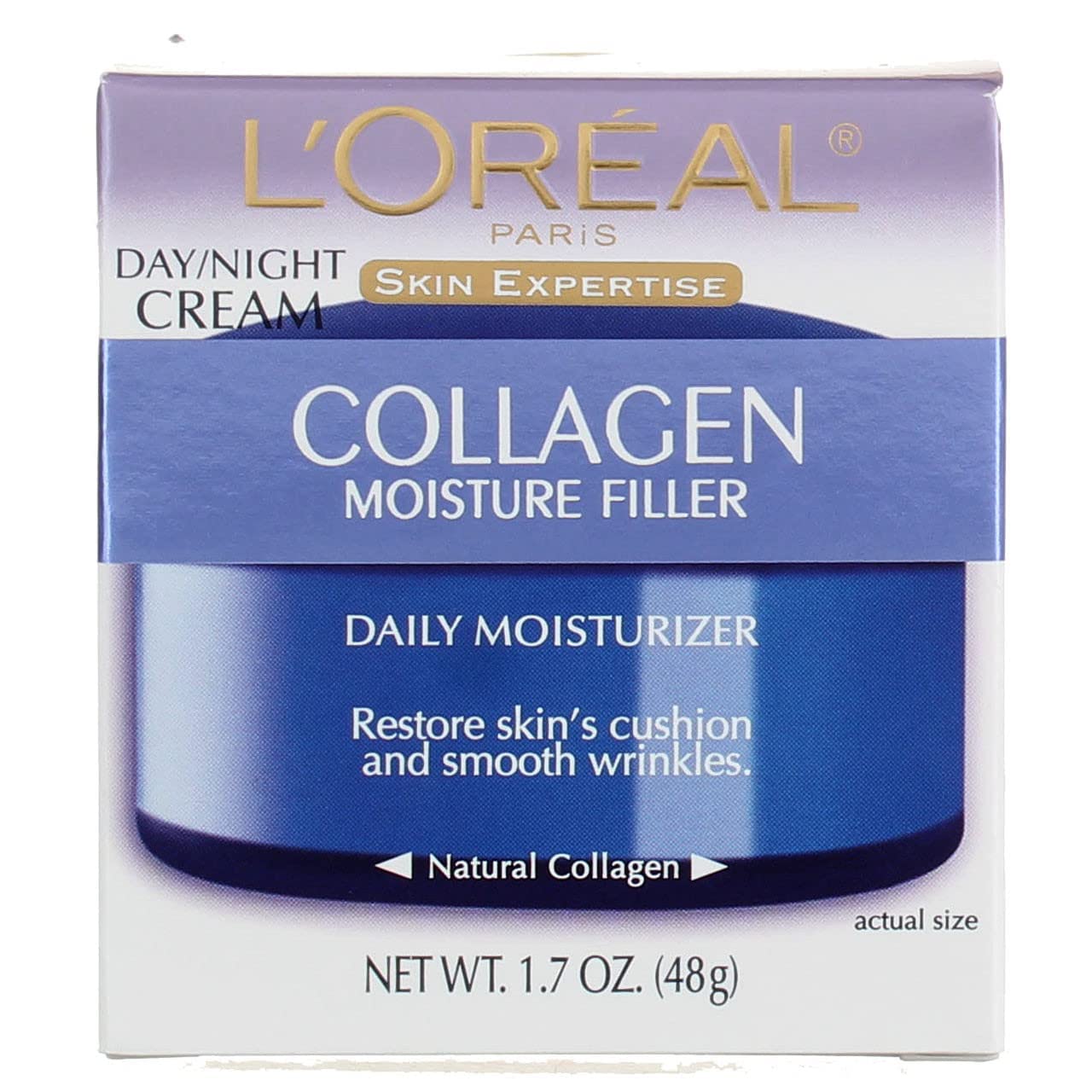 L'Oreal, Daily Moisturizer, Day/Night Cream, Collagen Moisture Filler, 1.7 Ounce