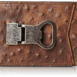 Nocona Belt Co. Double Bifold Money Clip Ostrich, Brown