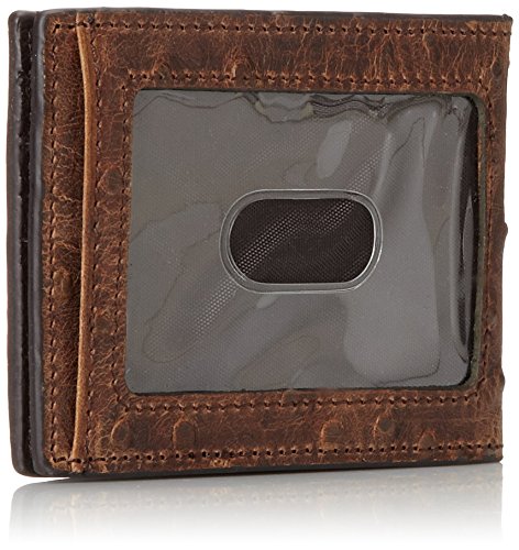 Nocona Belt Co. Double Bifold Money Clip Ostrich, Brown