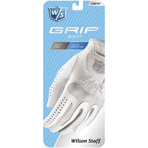 Wilson Sporting Goods Staff Grip Soft Glove, Women's Left Hand, Large, White (WGJA00590L)