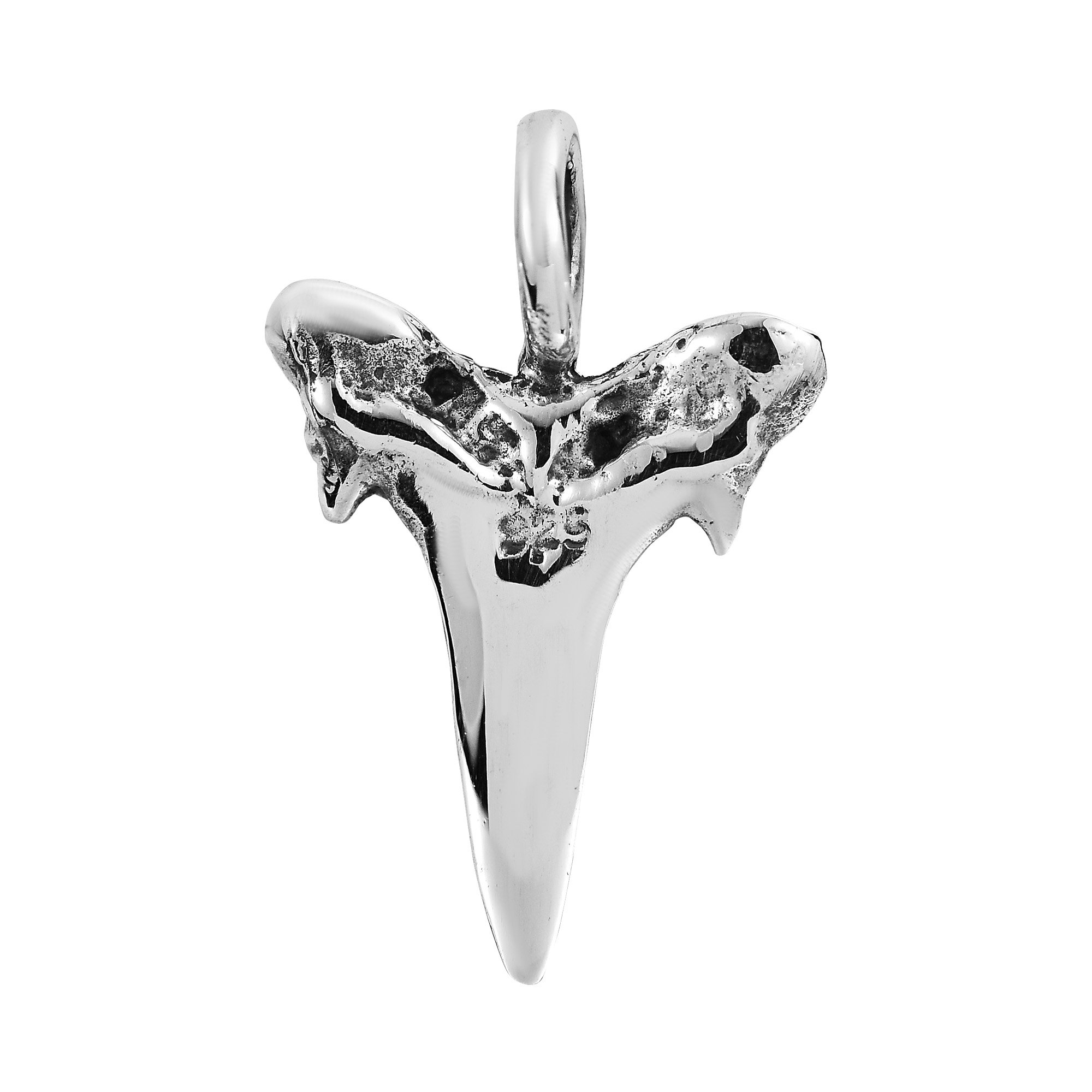 AeraVida Dazzling Shark Tooth .925 Sterling Silver Pendant | Casual Pendant Unisex Jewelry | Modern Jewelry Gift