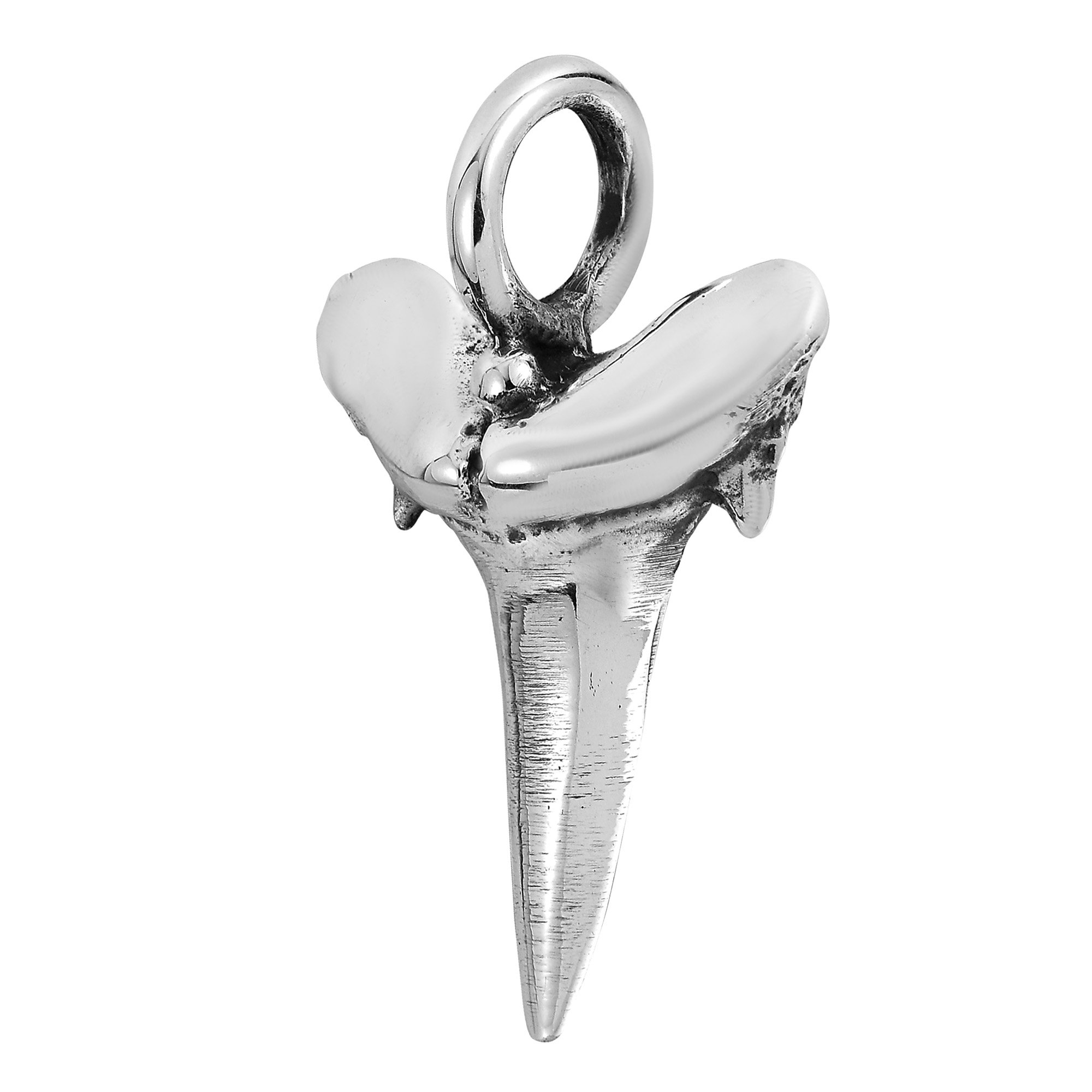 AeraVida Dazzling Shark Tooth .925 Sterling Silver Pendant | Casual Pendant Unisex Jewelry | Modern Jewelry Gift