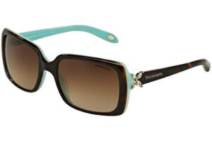 tiffany & co. tf4047b - 81343btop havana/blue sunglasses w/brown gradient lens 55mm