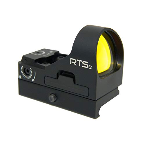 C-MORE Systems Micro Red Dot Sight RTS2B V5 Plus Rail Mount, 3 MOA, 1x Magnification, Made of Aircraft Grade Aluminum, Ultra Bright, All Weather, Waterproof, Lightweight, Matte Black Finish